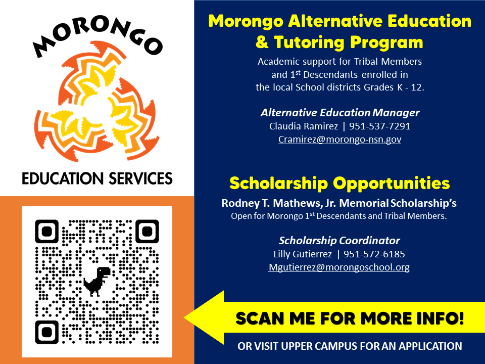 Education Services Programs and Scholarship Slide – Morongo